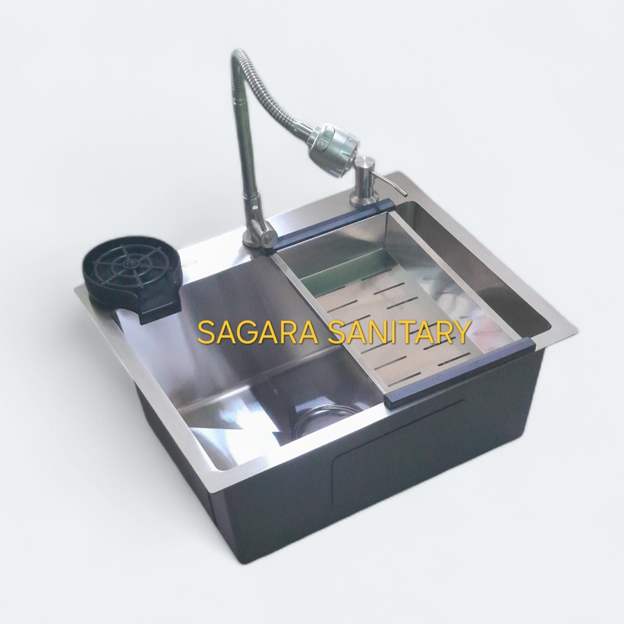 Jual Paket komplit sink 5243 MY stainless kran flexible + pencuci gelas ...