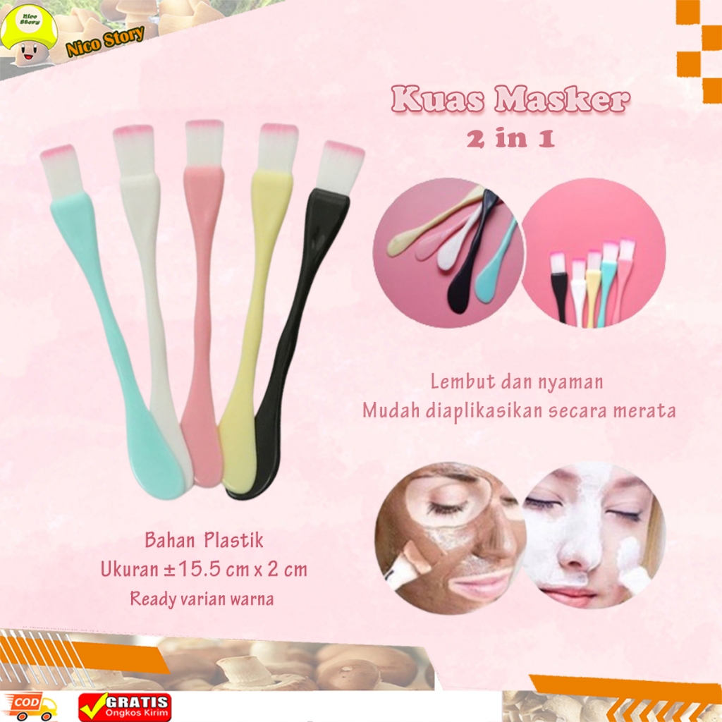 Jual (NCS) COD Kuas Spatula 2 in 1 Untuk Masker Wajah Facial Mud Mask ...