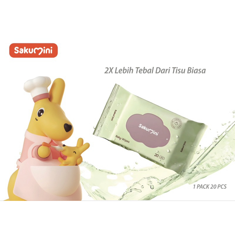 Jual SAKUMINI X BC BABYCARE WET WIPES 20s WITH EDI WATER TISSUE BASAH ...