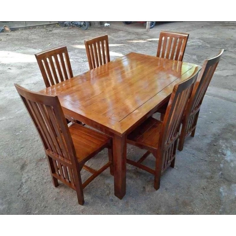 Jual meja makan minimalis meja makan kursi balero meja makan minimalis kayu jati | Shopee Indonesia