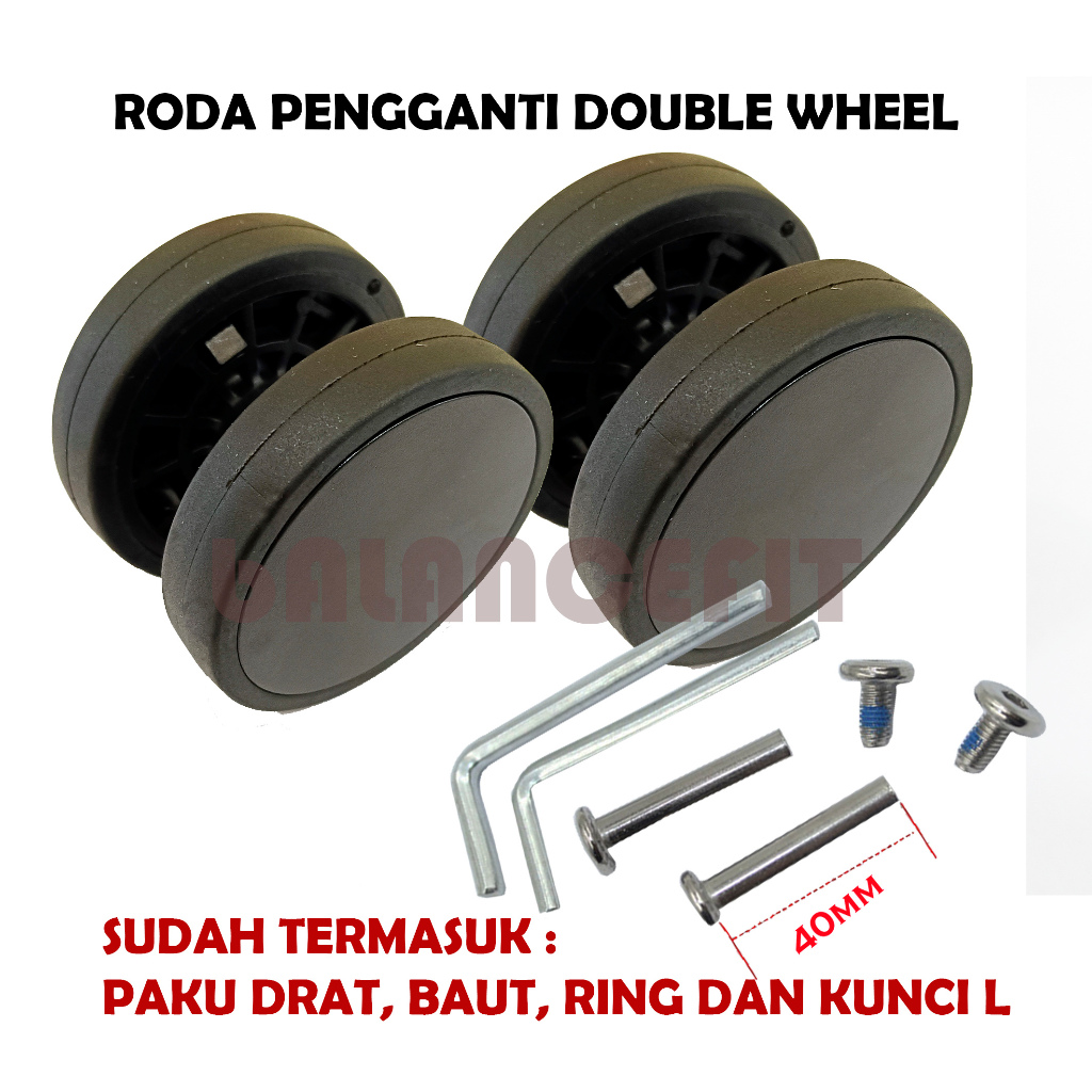Jual RODA KOPER DOUBLE DIAMETER 55MM 2PCS | FREE PAKU , BAUT, RING, DAN ...