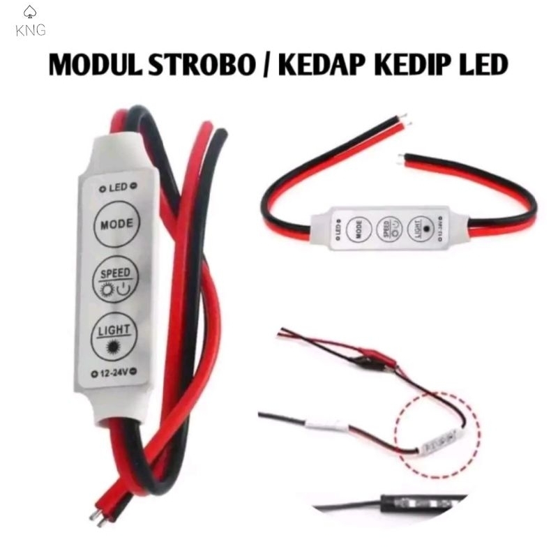 Jual Modul Lampu LED Motor Mobil Kedap Kedip Flash 12V 24 V | Shopee ...