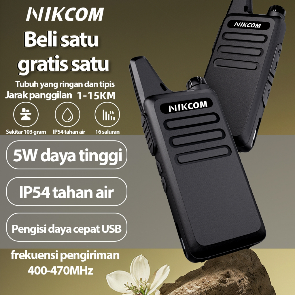 Jual Mini HT NIKCOM C1 SET OF 2 UHF 400-470MHz 16 Channel Radio Walkie Talkie Dua Arah 5 Watt ...
