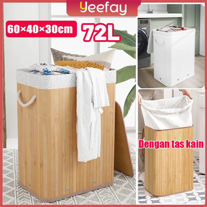 Jual 【72L】Keranjang Baju Kotor Keranjang Laundry Rotan Keranjang Baju ...