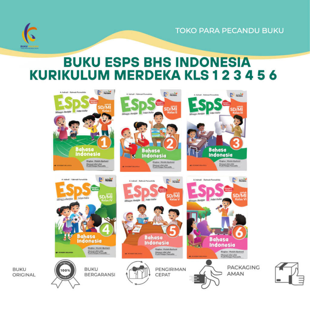Jual Buku ESPS Bahasa Indonesia Erlangga SD Kelas 1 2 3 4 5 6 Kurikulum Merdeka | Shopee Indonesia