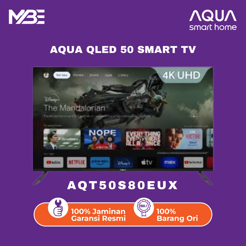 Jual AQUA Elektronik QLED TV 50 Inch - 4K HDR - Google TV - Bezel Less ...