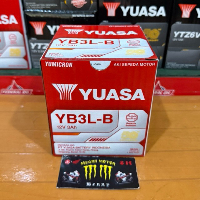 Jual AKI accu basah RX-King new Satri lumba dan Hiu YB3-LB 12Volt. Original Yuasa | Shopee Indonesia