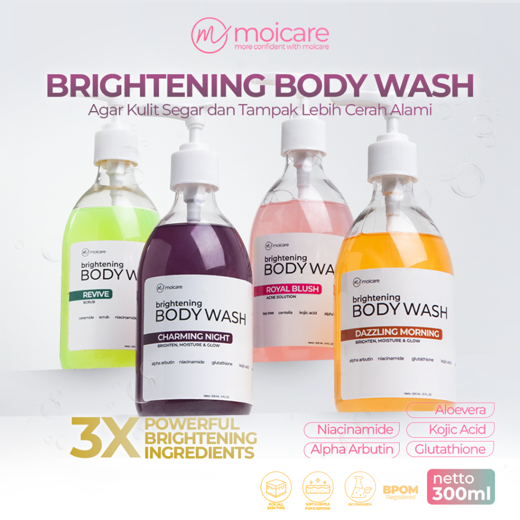 Jual MOICARE Body Wash Brightening Booster Sabun Mandi Pencerah Kulit ...