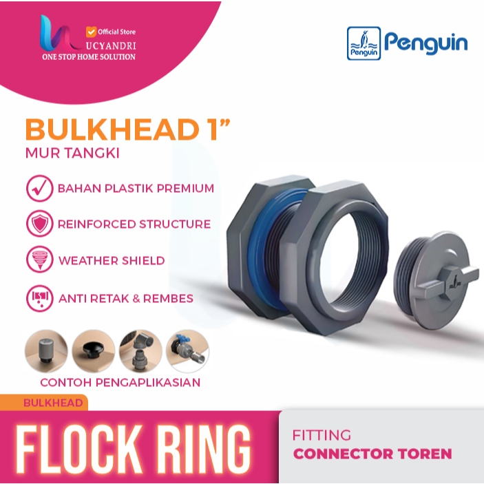 Jual Fitting PENGUIN 1 Inch Bulkhead Vault Vlok Ring Konektor Pipa ...