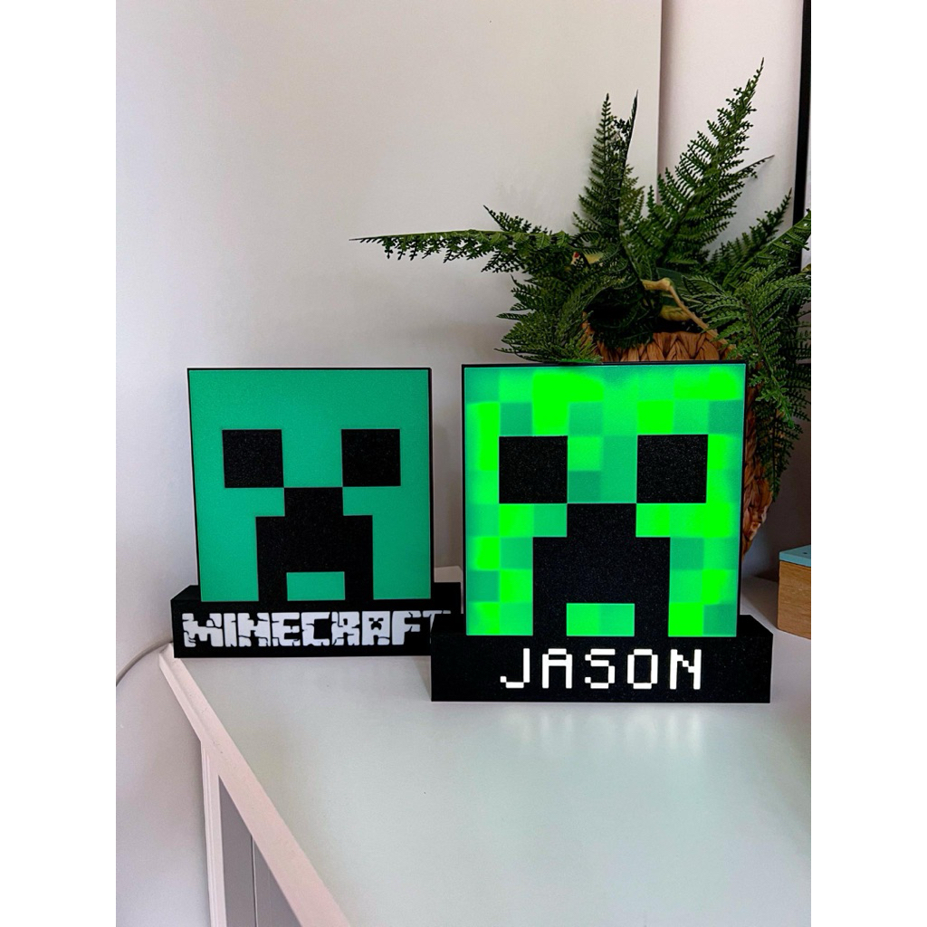 Jual Minecraft Creeper Lamp | Minecraft Creeper Lightbox | Lampu tidur ...