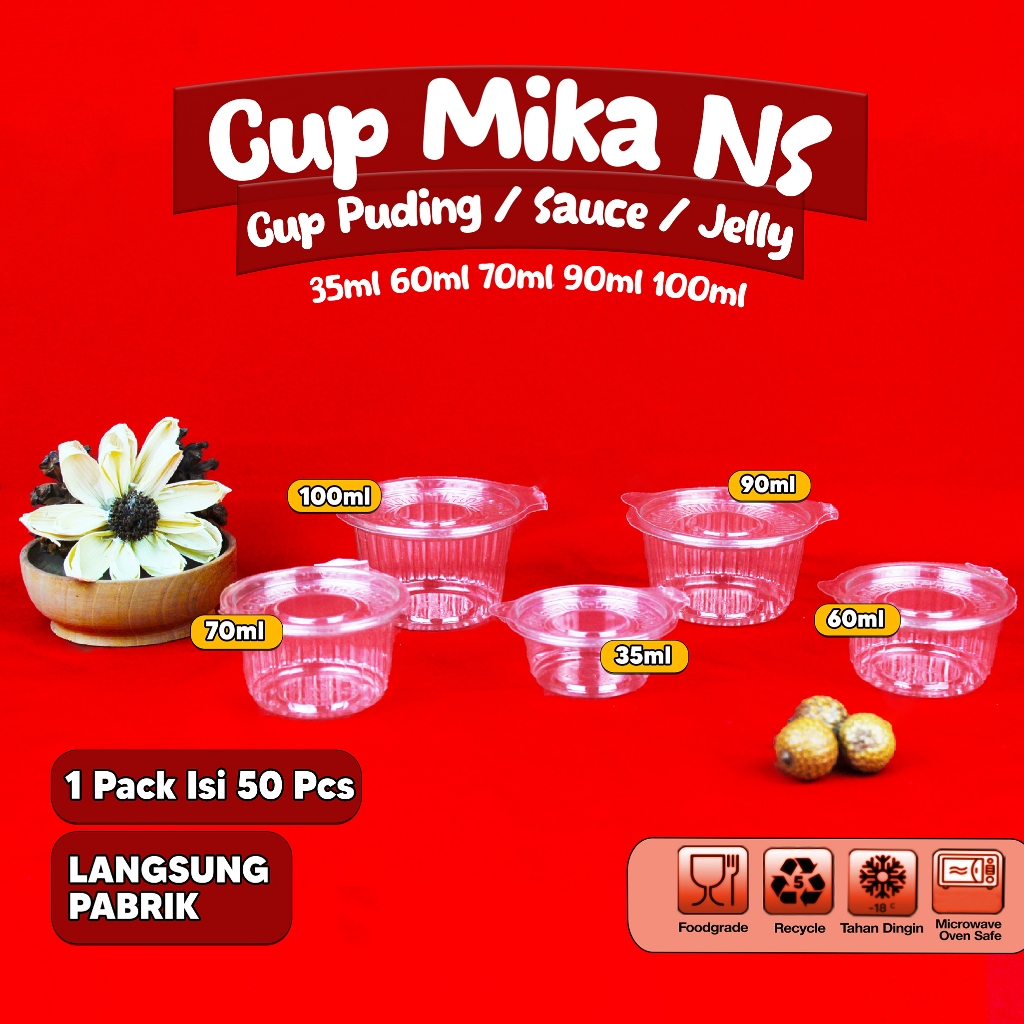 Jual Cup NS Mika Puding Sambal Sauce Agar Pudding Belimbing Tutup ...