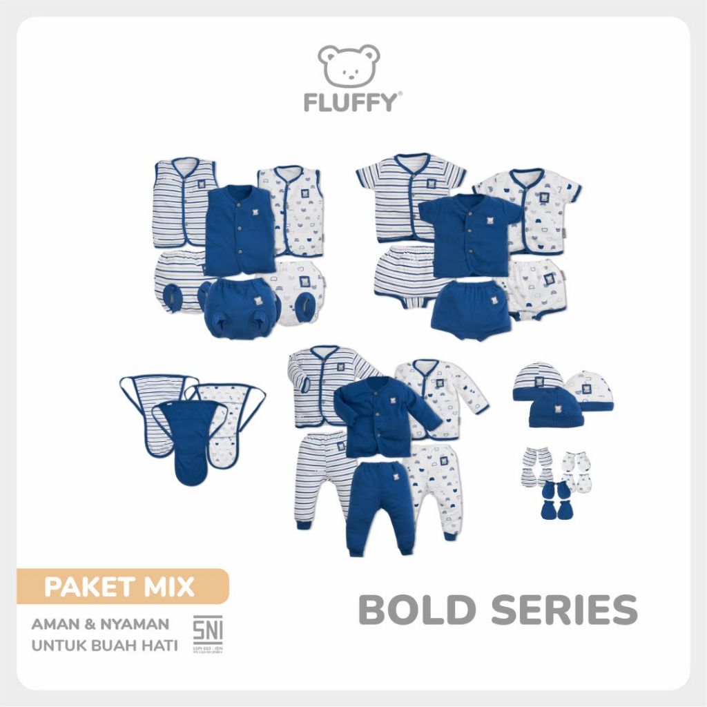 Jual FLUFFY Paket Setelan Bis Bold Series Newborn | Shopee Indonesia