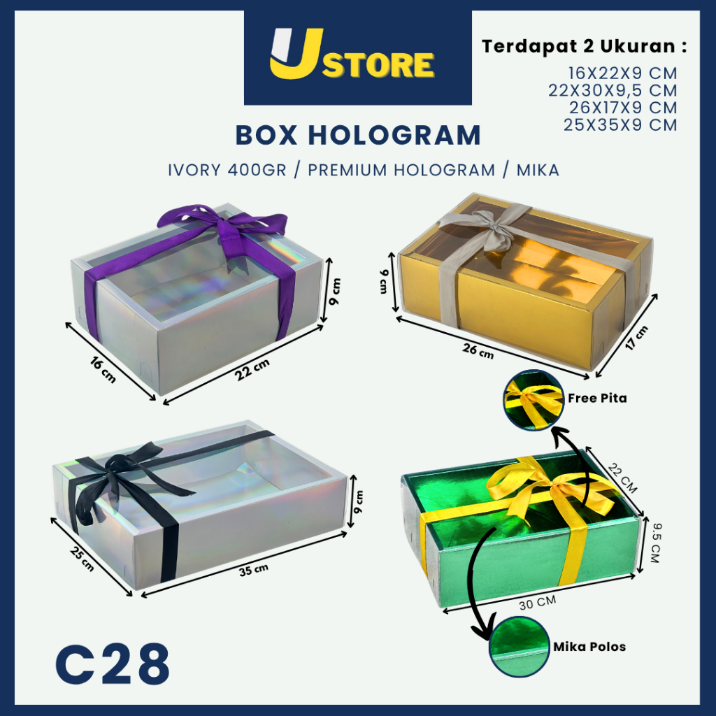 Jual Box Kado Mika / Box Hologram / Gift Box / Hampers Premium ...