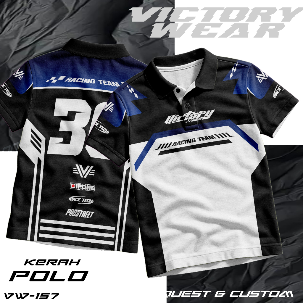Jual JERSEY KAOS RACING CUSTOM NAMA TULISAN POLO KERAH KANCING V-NECK ...