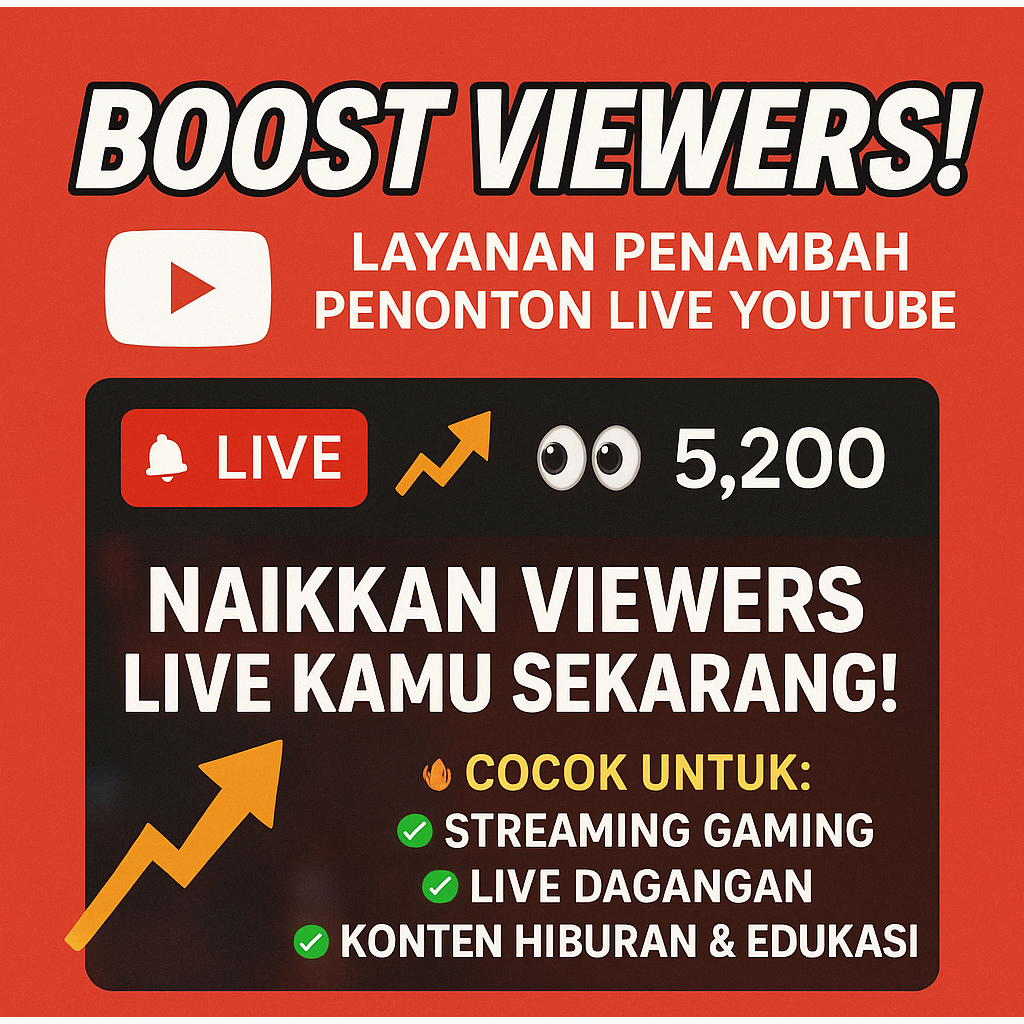 Jual BOOST VIEWERS LIVE YOUTUBE | Penambah Penonton Live Streaming Aman ...