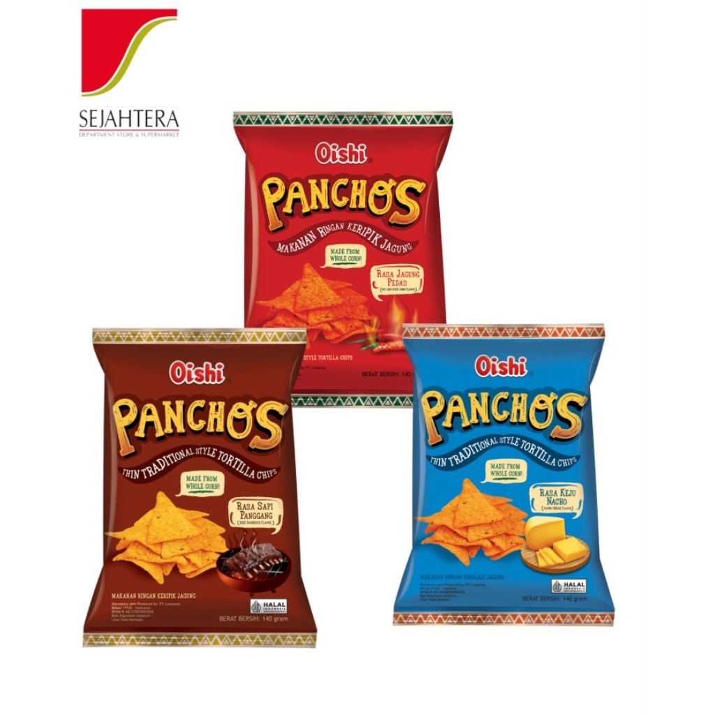 Jual OISHI Panchos ( Jagung pedas,Sapi Panggang,Keju Nacho ) 140gr ...