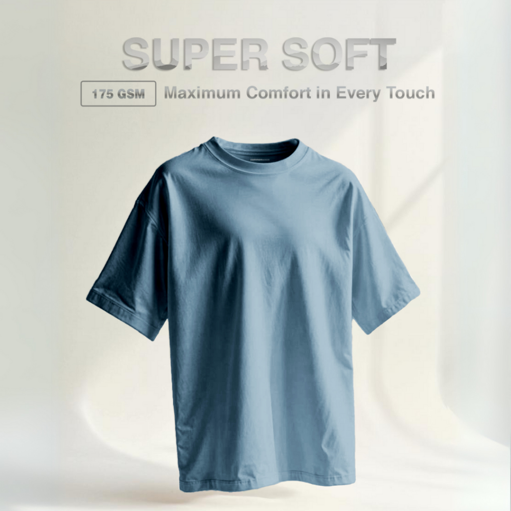 Jual Common Goods Short Sleeve Super Soft Oversize T-Shirts - Steel Blue | Shopee Indonesia
