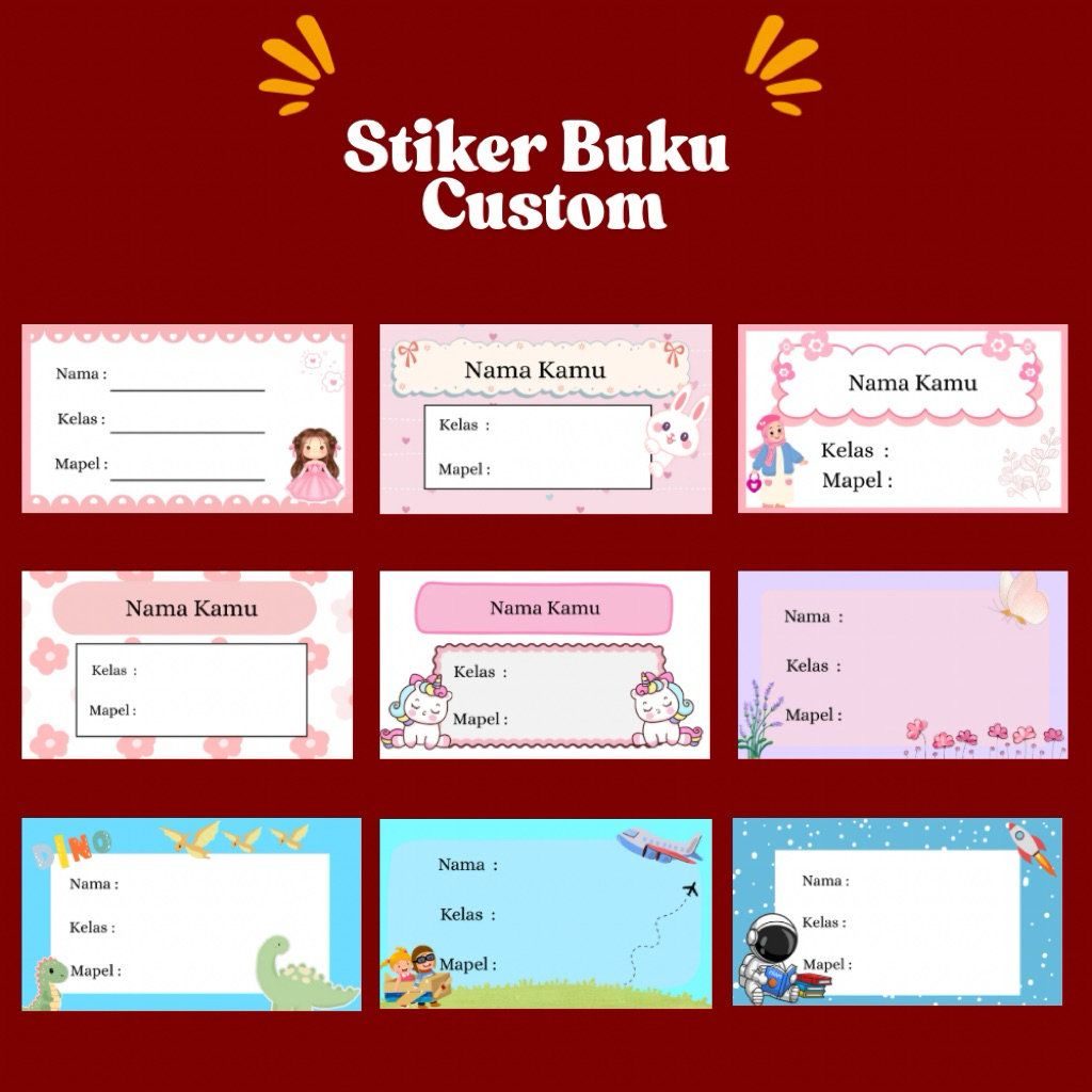 Jual Stiker nama buku custom/label nama custom/stiker nama custom ...