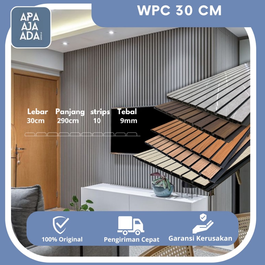 Jual WPC Wood Panel Dinding UK L 30CM X PANJANG 3 METER & 1 METER ...