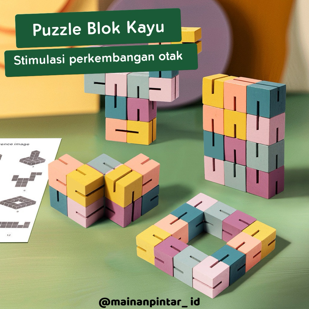Jual 3D Puzzle Blok Kayu Montessori | Mainan Edukasi Anak Asah Logika ...