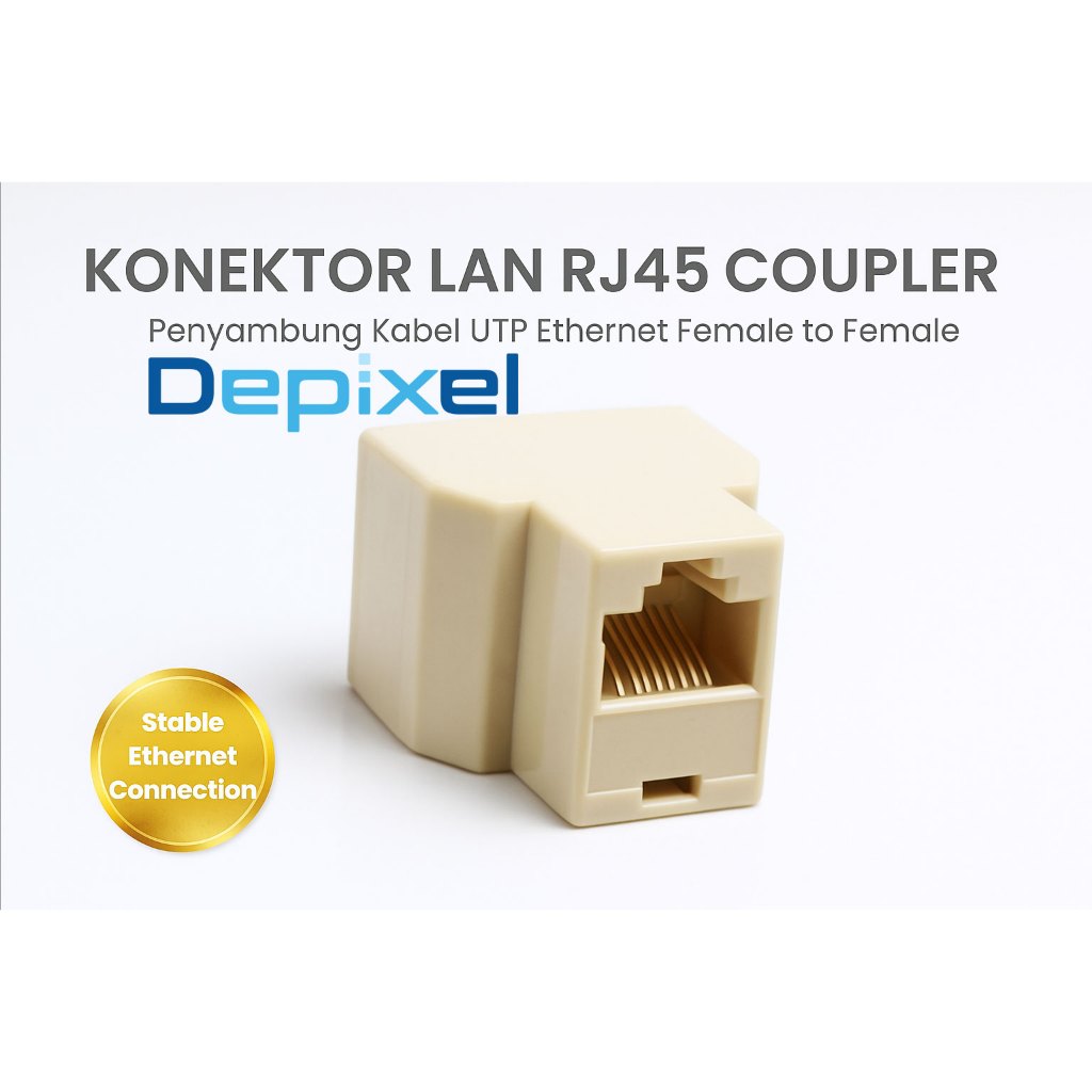 Jual Konektor LAN RJ45 Coupler Penyambung Kabel UTP Ethernet Female to ...