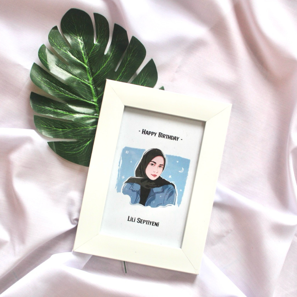 Jual Custom Kado Foto Frame 5R VEKTOR/kartun (gift frame : kado ulang ...