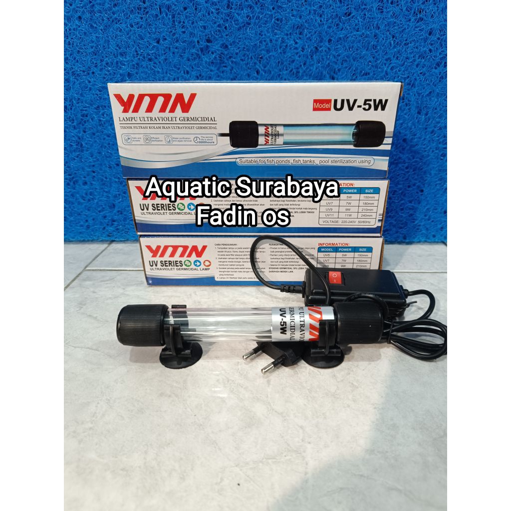 Jual Lampu UV aquarium kolam UV Lamp sterilisasi algae submersible YAMANO YMN UV 5 watt | Shopee ...