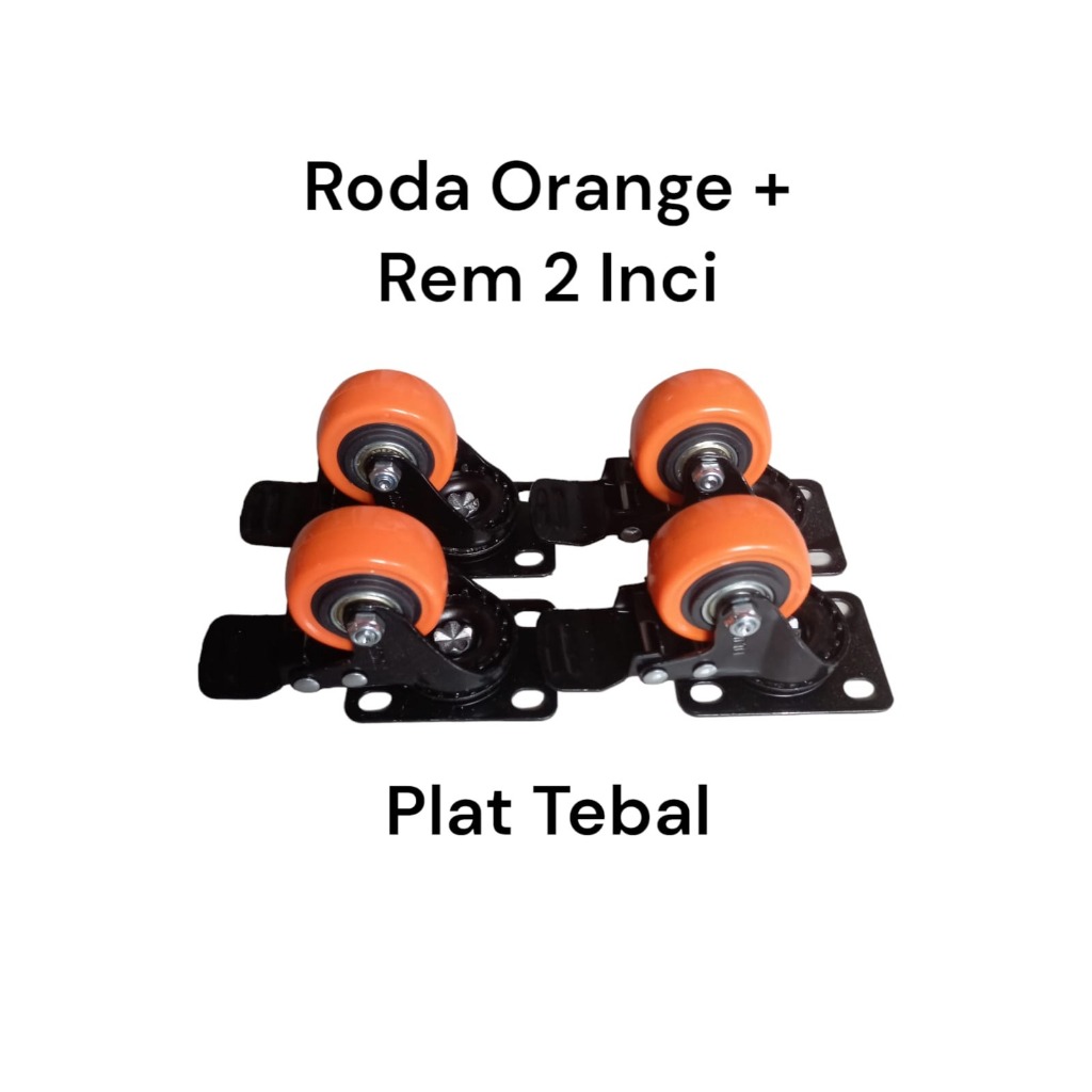 Jual Roda Caster Hidup 2 Inci Plat Tebal Plus Rem Etalase Troli / Roda ...