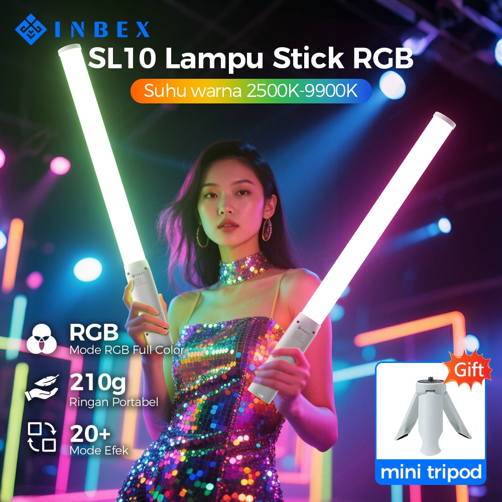 Jual ⭐NEW INBEX SL10 RGB Fill Light Stick Lampu Makeup 10W Streaming ...