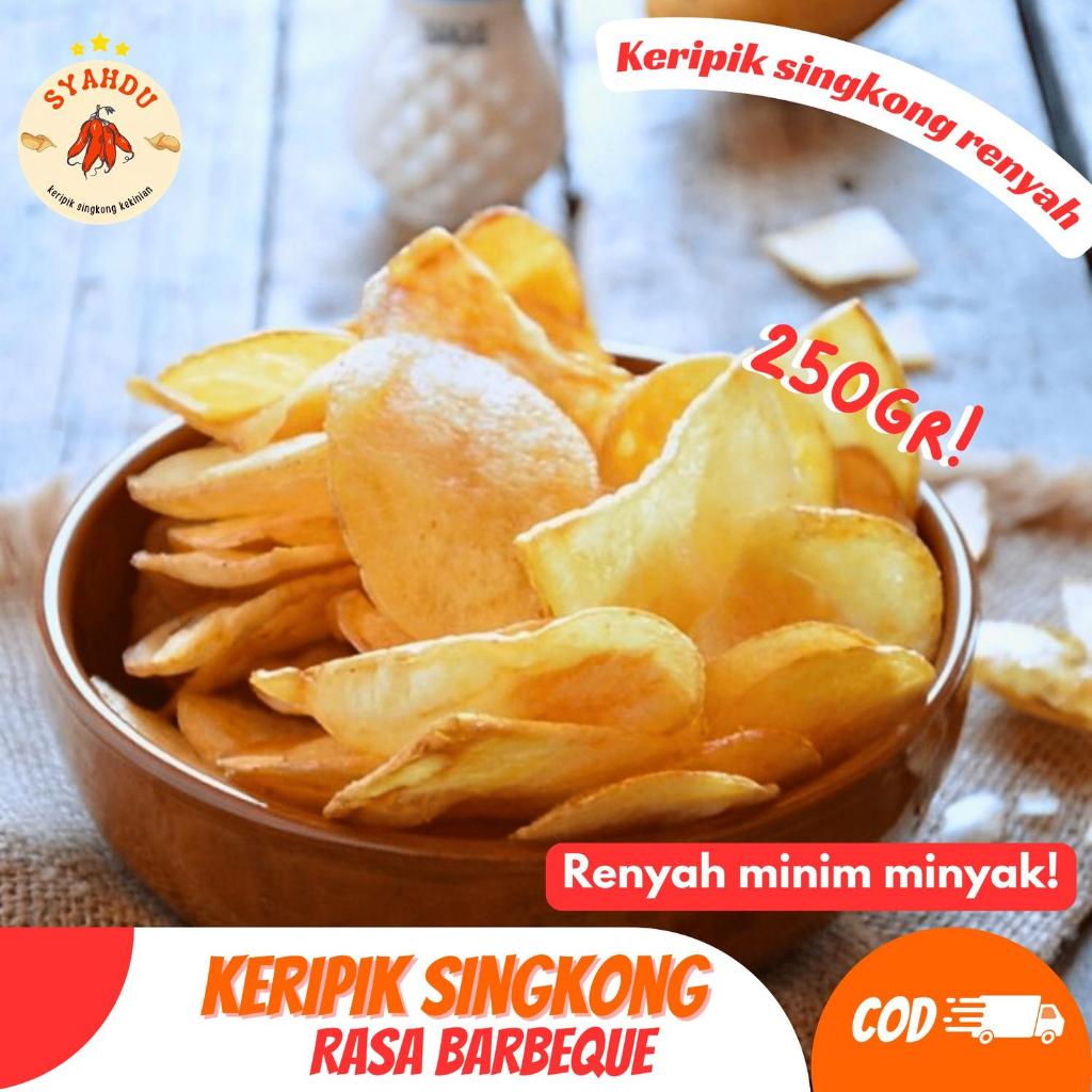 Jual Kripik singkong barbeque 250 gram/keripik singkong renyah tanpa ...