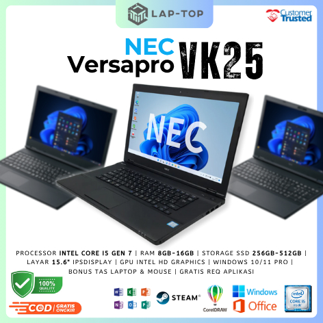 Jual Laptop NEC Versapro VK25 Core i5 Gen 7 RAM 16GB SSD 512GB original ...