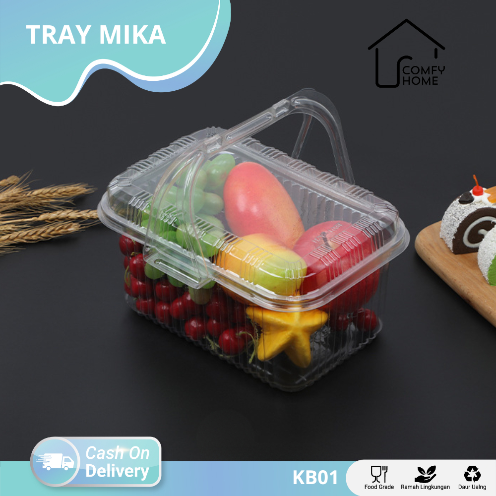 Jual Mika Keranjang / mika tenteng + tutup / mika buah / tray mika ...