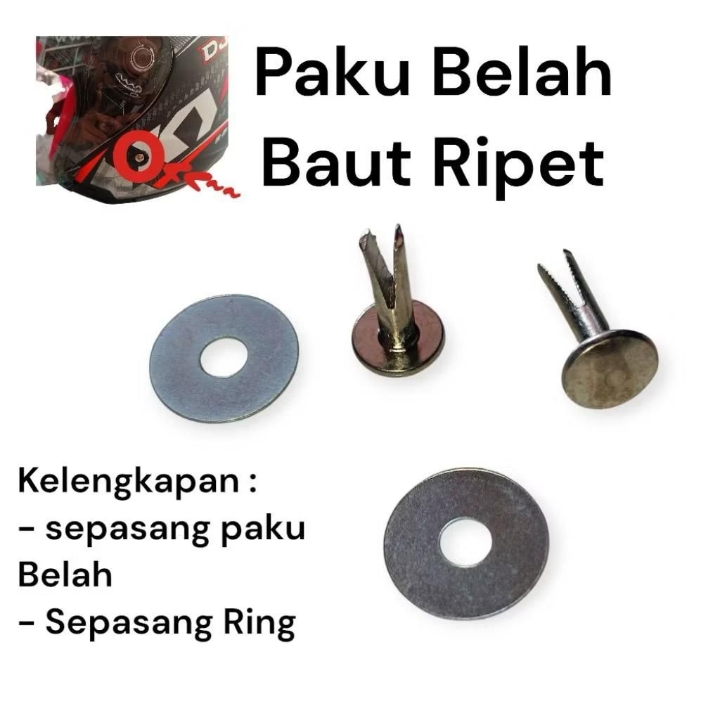 Jual Paku Belah Paku Keling Baut Tali helm universal | Shopee Indonesia