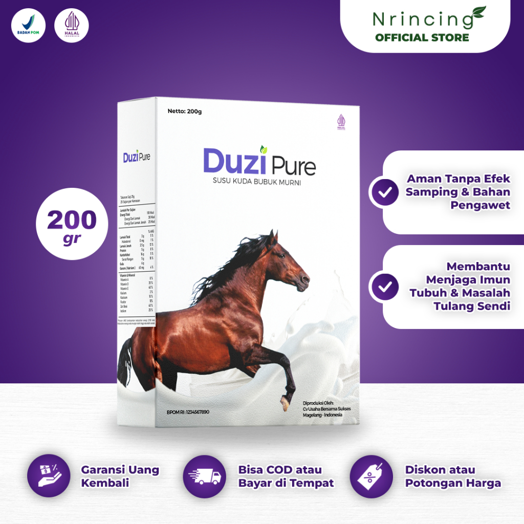 Jual Duzi Pure Susu Kuda Liar Lombok Bubuk Membantu Asam Urat ...