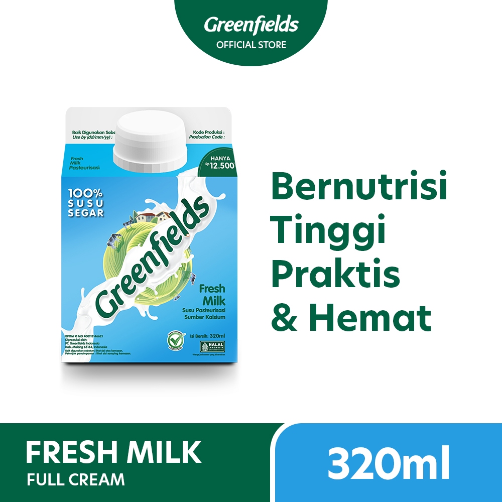 Jual Greenfields Fresh Milk Full Cream 320 ml | Shopee Indonesia