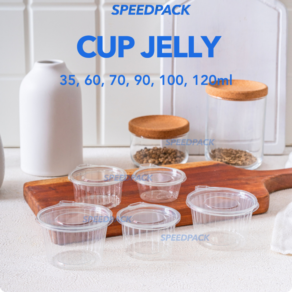 Jual [50 PCS] Cup Puding Jelly NS 35ml 60ml 70ml 90ml 100ml 120ML Mika Sambal Sauce Agar Tutup ...