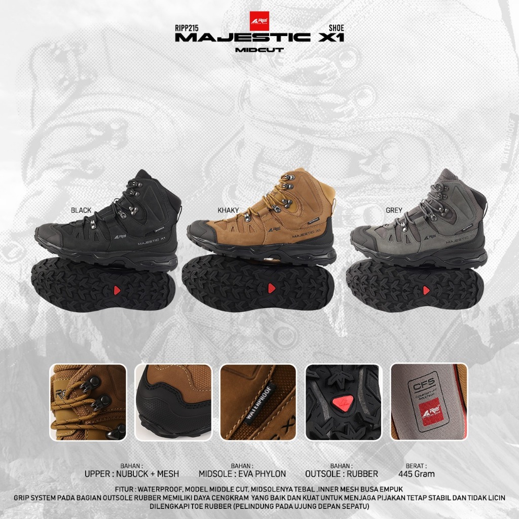 Jual Sepatu Gunung Pria Majestic X1 Arei Outdoorgear | Shopee Indonesia