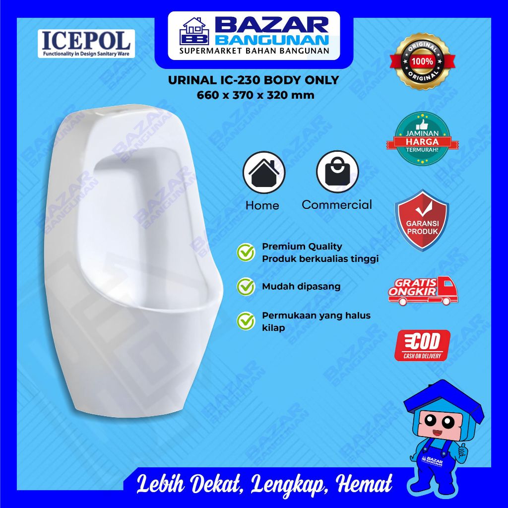 Jual Icepol - Urinal Urinoir Closet Kloset Toilet Pria Berdiri Muslim ...