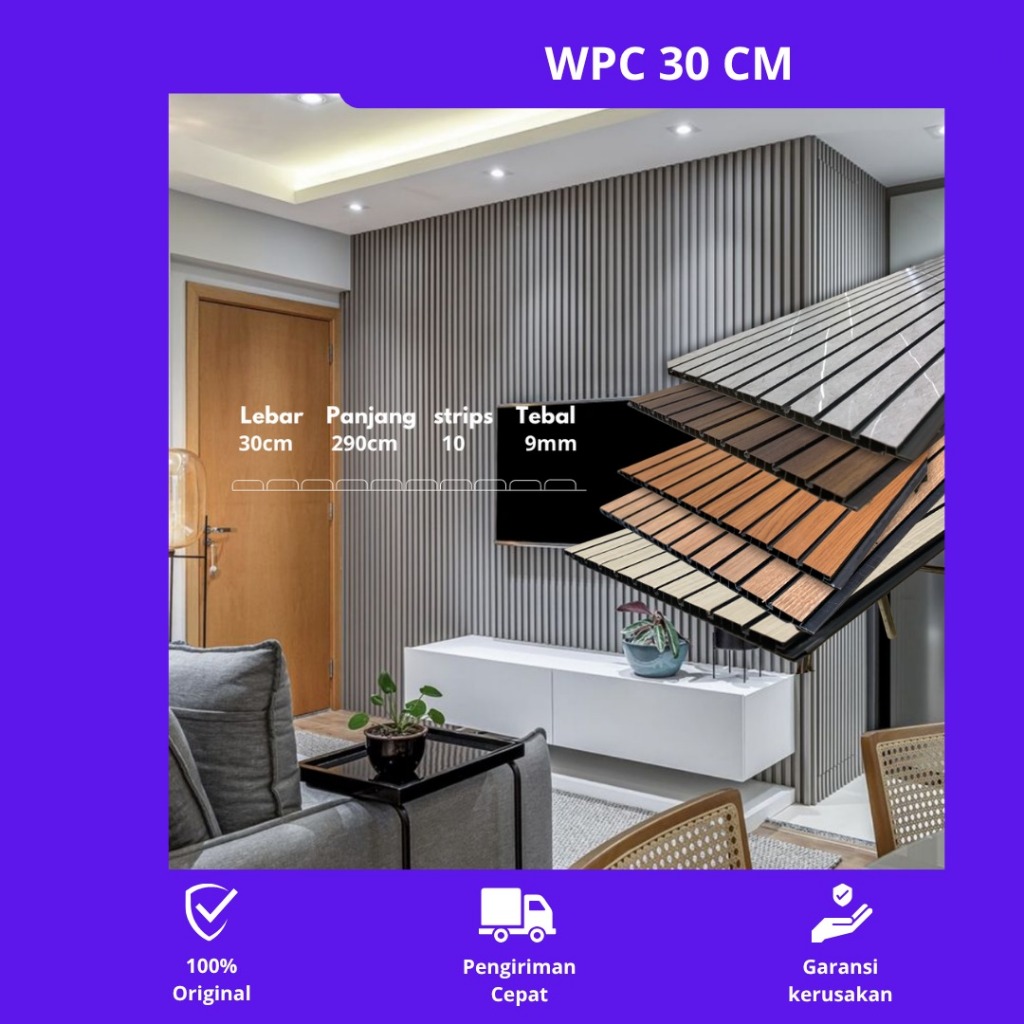 Jual WPC Wood Panel Dinding UK L 30CM X PANJANG 3 METER & 1 METER / Wallboard Aesthetic Dekorasi ...