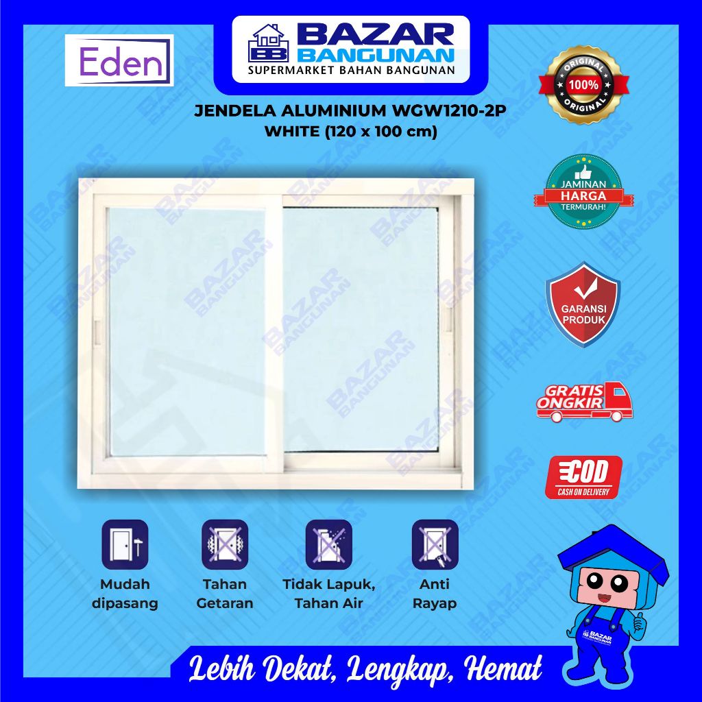 Jual Eden - Jendela Geser Window Sliding Sleding WGW1210 WGW 1210 2P 2 ...