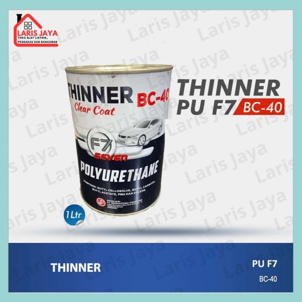 Jual Thinner Kaleng PU F7 BC-40 1 Liter / Thinner PU Kaleng Besar ...