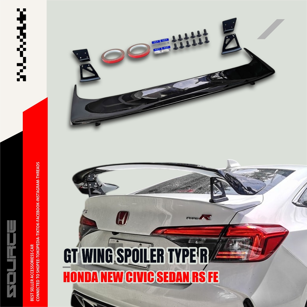 Jual REAR WING SPOILER TYPE R FL5 FOR NEW CIVIC SEDAN RS FE | Shopee ...