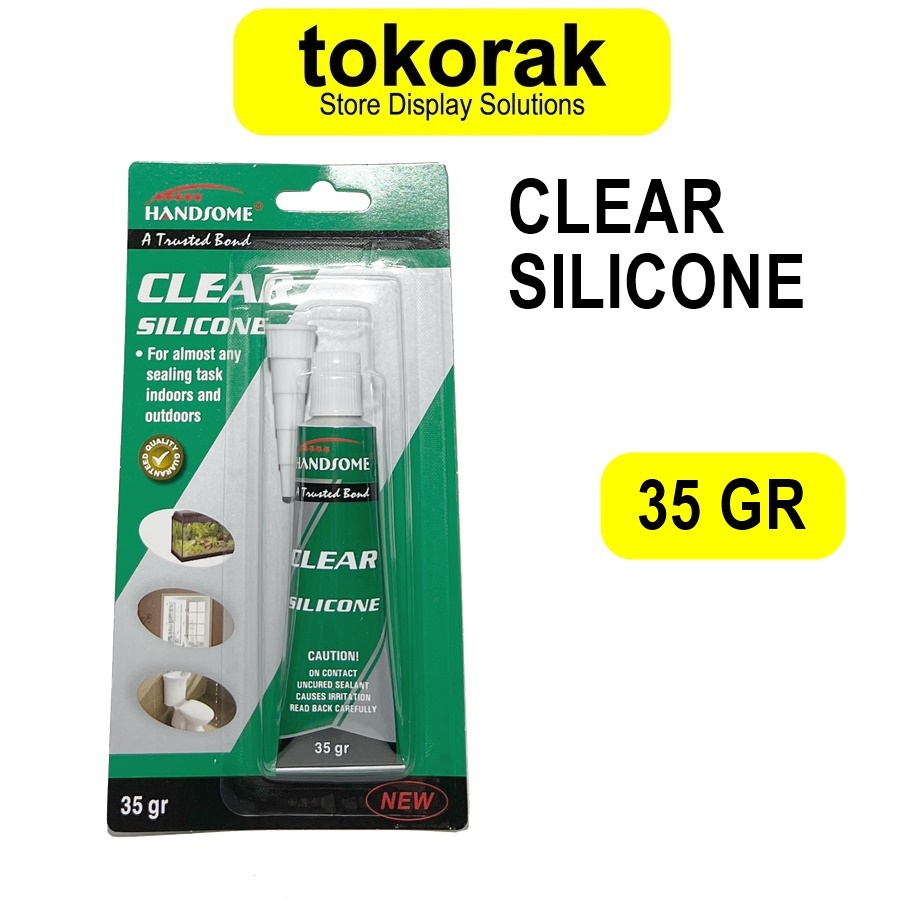 Jual HANDSOME LEM KACA LEM SILICONE SEALANT CLEAR HANDSOME 35 GR LEM ...