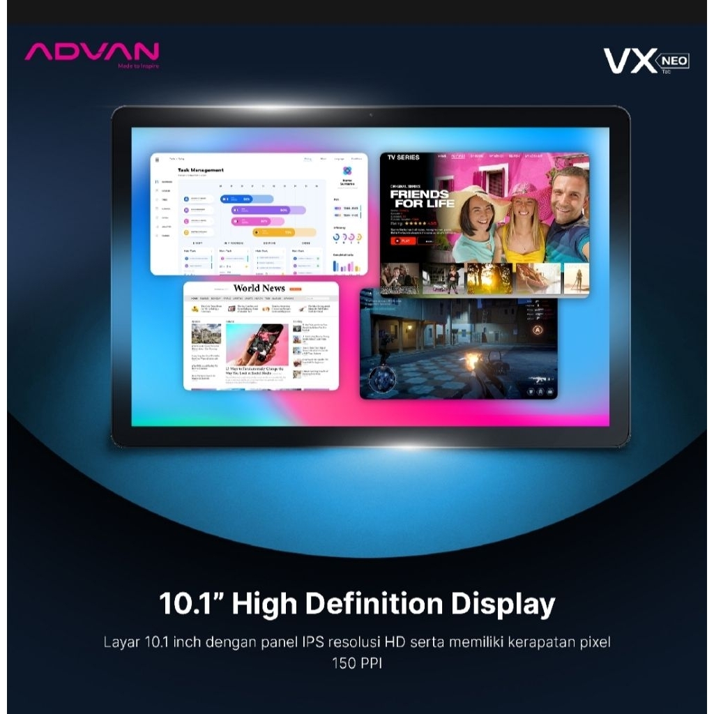 Jual Advan Tab VX neo 4/64 lte tablet advan VX neo garansi resmi advan ...