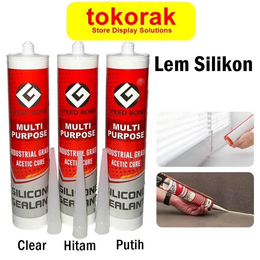 Jual LEM KACA BOTOL SPEED BOND BLACK WHITE CLEAR SILICONE SEALANT LEM ...