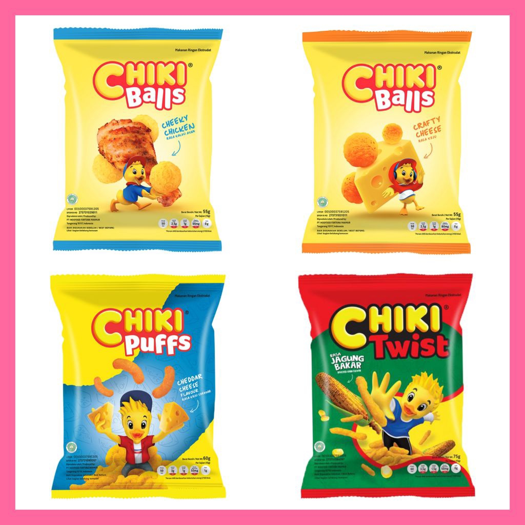 Jual chiki balls puffs twist snack cheese chicken jagung bakar 55g ...