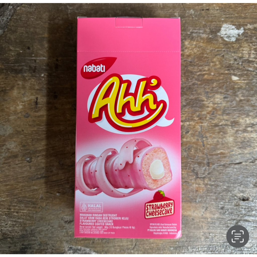 Jual Nabati Ahh STRAWBERRY CHEESE CAKE 1 Pak Box 10 Pcs - Pink Stroberi ...