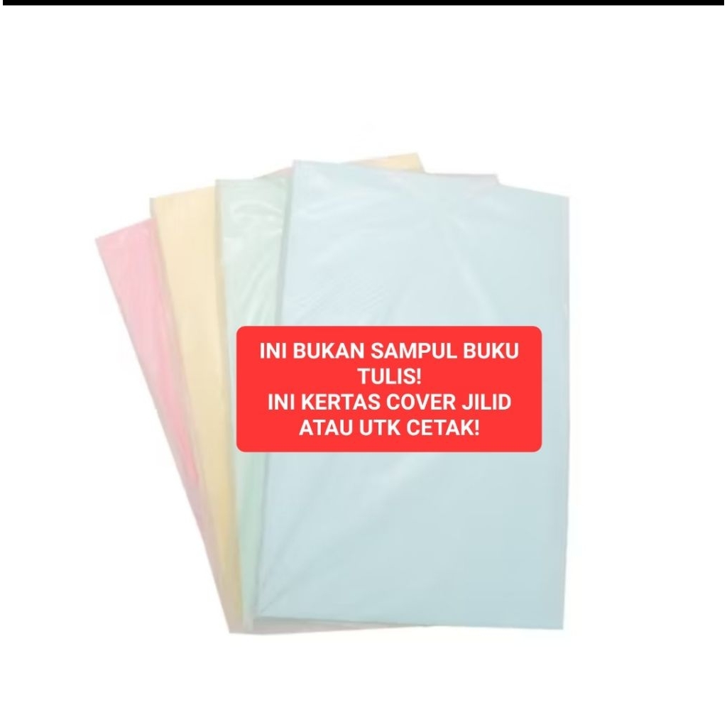 Jual 1 PACK (ISI 100) Kertas Cover Folio WARNA MUDA Biru Hijau Kuning ...