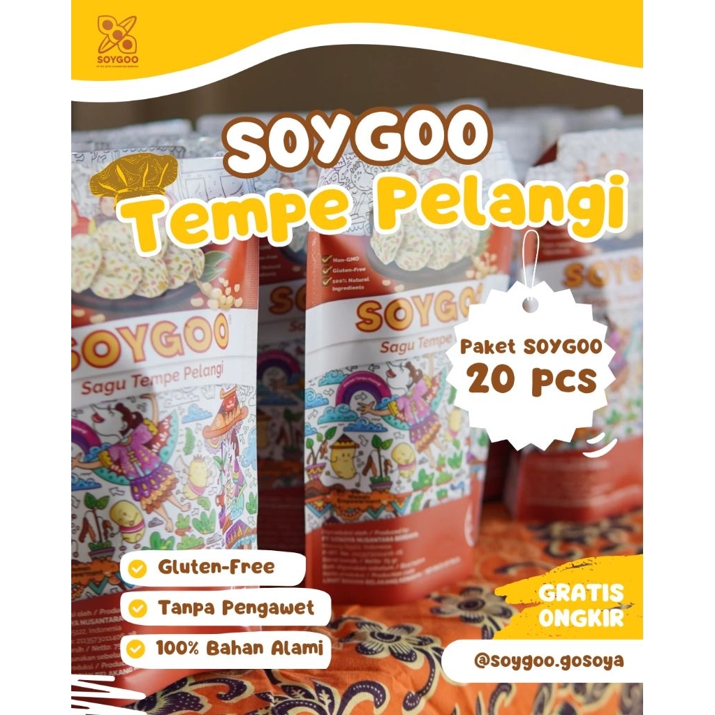Jual SOYGOO Keripik Sagu Tempe Pelangi Paket 20 PCS 90g | Oleh-oleh ...