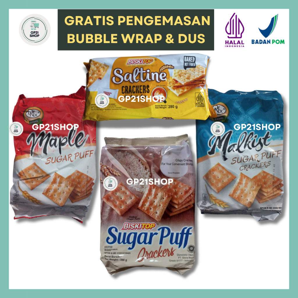 Jual Biskitop Sugar Puff 280gr, Saltine 280gr, Denex Sugar Puff 240gr ...